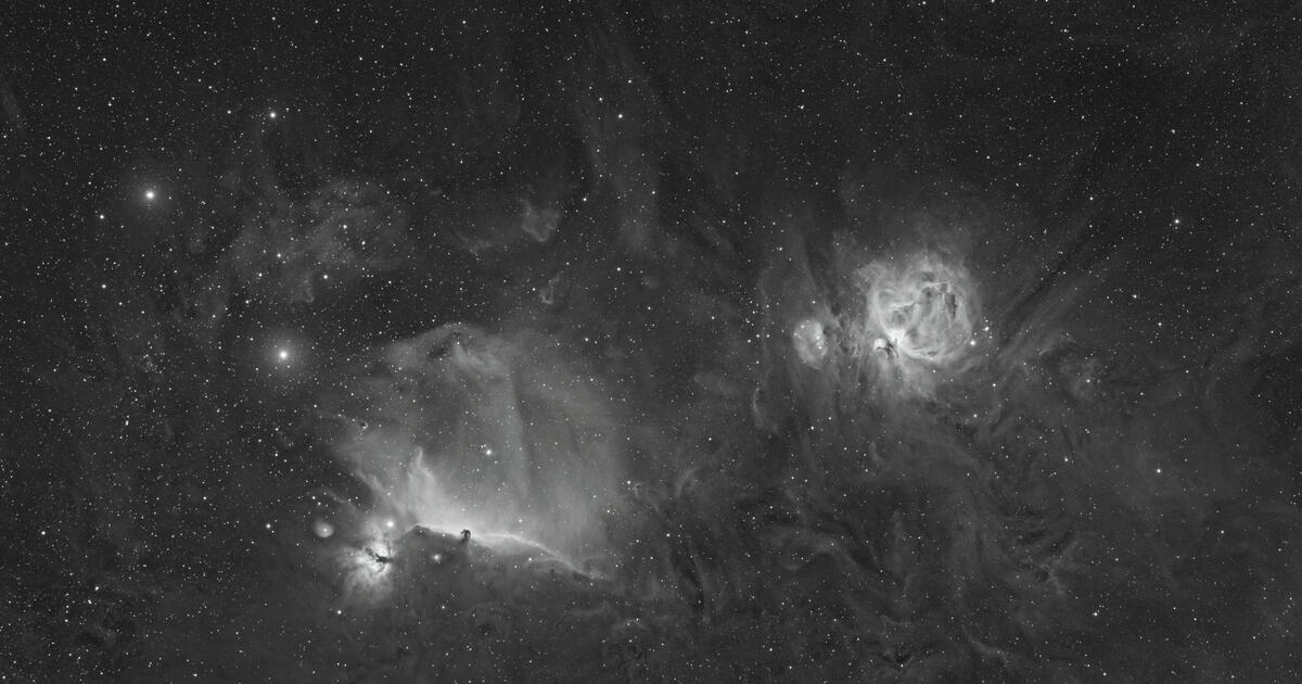 Orion Nebula Complex in Ha - Mosaic | Telescope Live